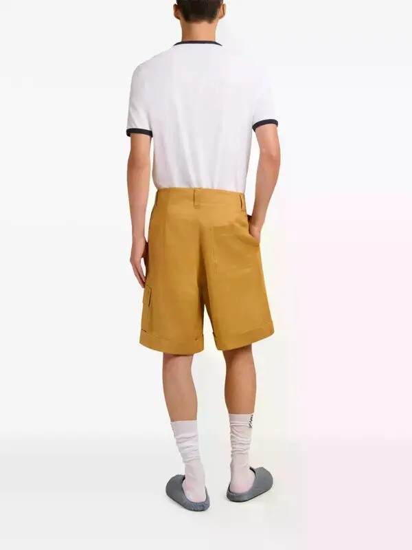 Marni Ramie Cargo Shorts With Embroidered Logo
