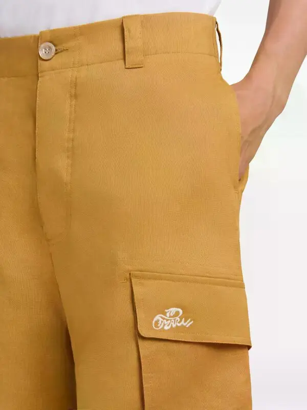 Marni Ramie Cargo Shorts With Embroidered Logo