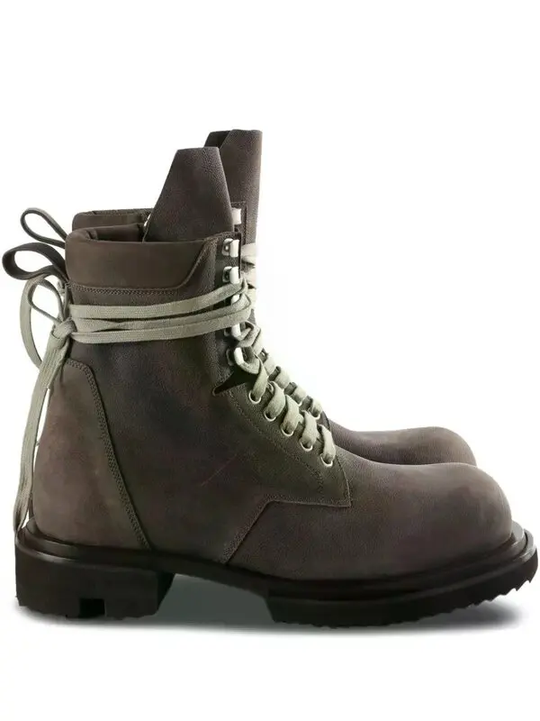 Rick Owens Lace-up Zip Boots - Grey