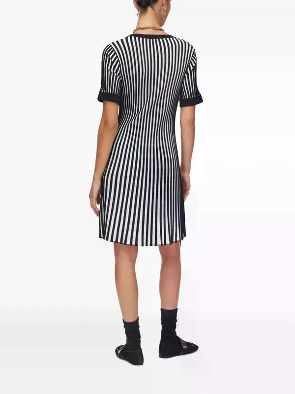 Liu Jo Striped Knit V-neck Short Sleeve Dress