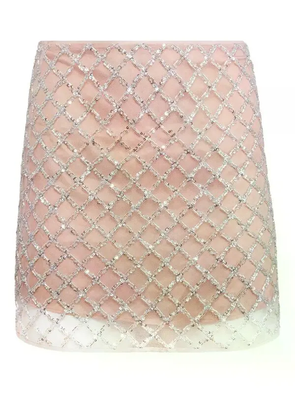 Fleur Du Mal Embellished Mini Skirt - Pink