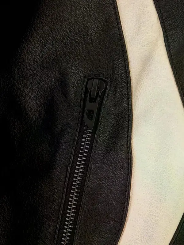 DIESEL® Color-block Leather Biker Jacket