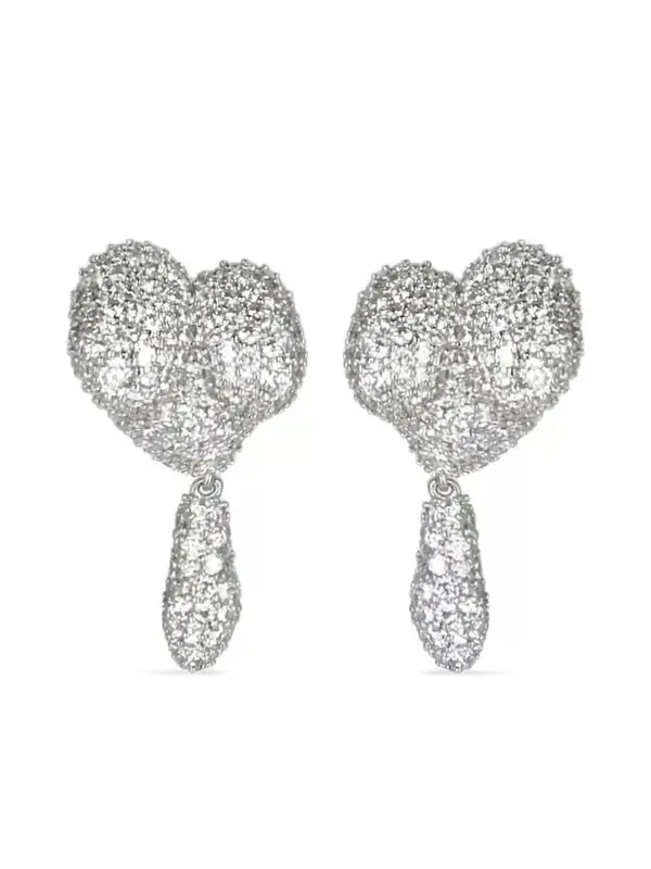 VIVIENNE WESTWOOD Asymmetric Heart Drop Earrings - Silver