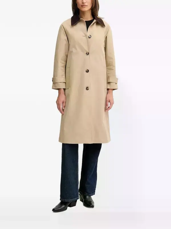 PEDRO DEL HIERRO Corduroy-collar Trench Coat