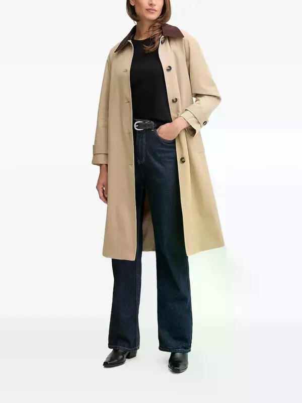 PEDRO DEL HIERRO Corduroy-collar Trench Coat