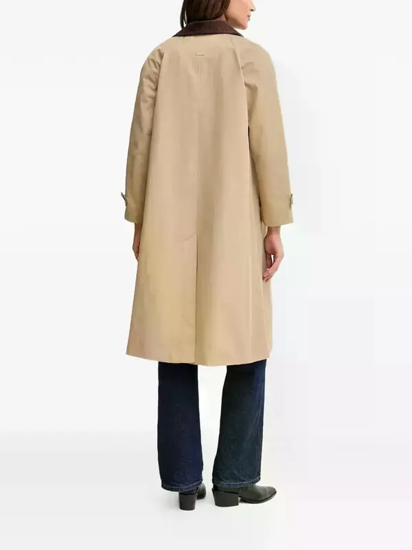 PEDRO DEL HIERRO Corduroy-collar Trench Coat