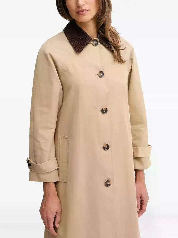 PEDRO DEL HIERRO Corduroy-collar Trench Coat