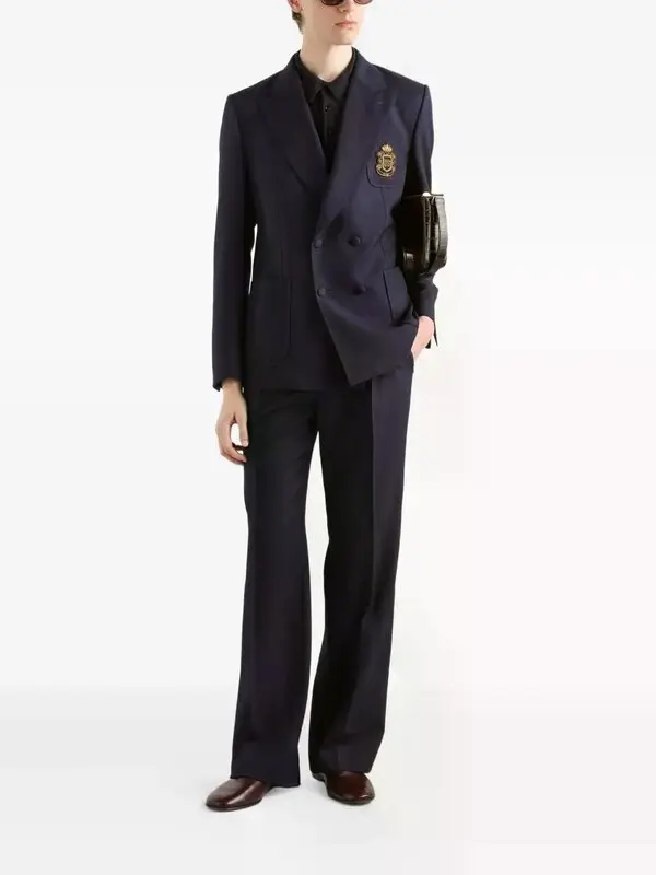 Dolce & Gabbana Double-breasted Crest-appliqué Blazer