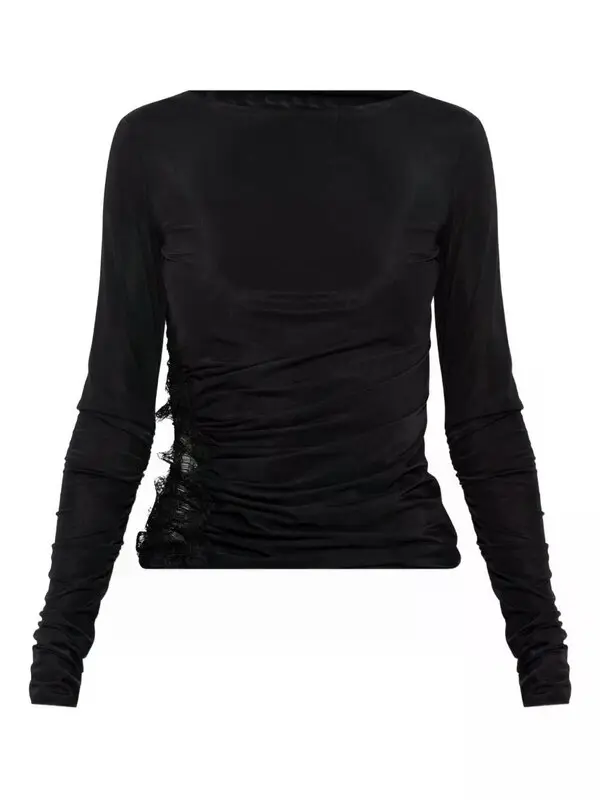 Blumarine Lace-insert Ruched Top