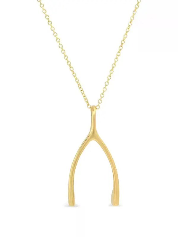 JENNIFER MEYER Large Wishbone Pendant Necklace - Gold