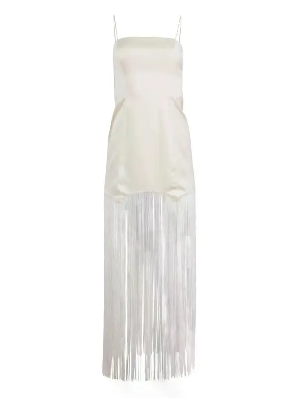 FLEUR DU MAL Fringe Maxi Dress - Neutrals