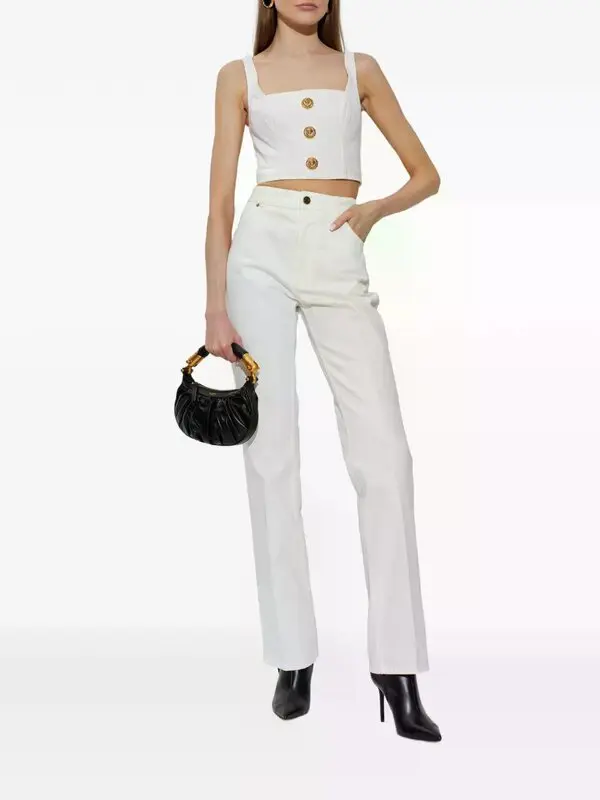 Balmain Button Square-neck Top