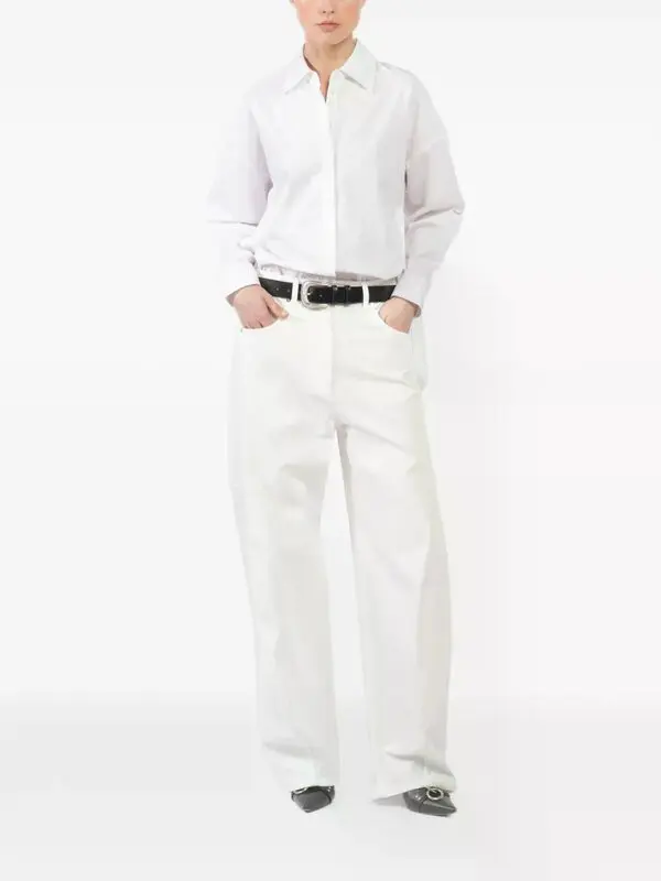 Tibi Gabe Point-collar Long-sleeved Shirt