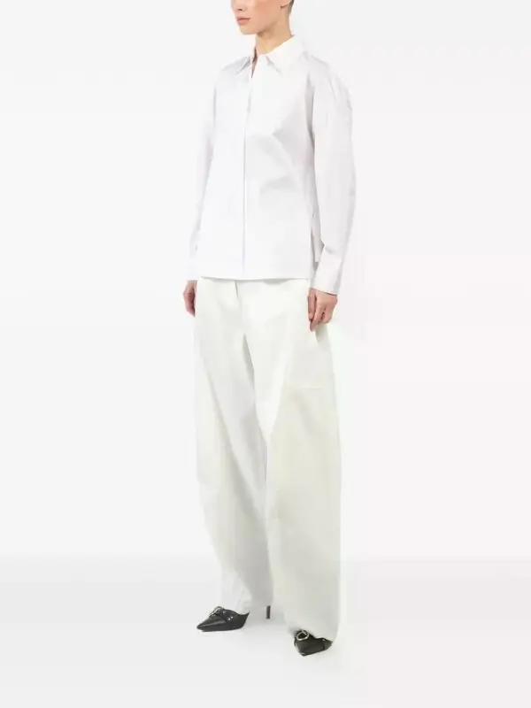 Tibi Gabe Point-collar Long-sleeved Shirt