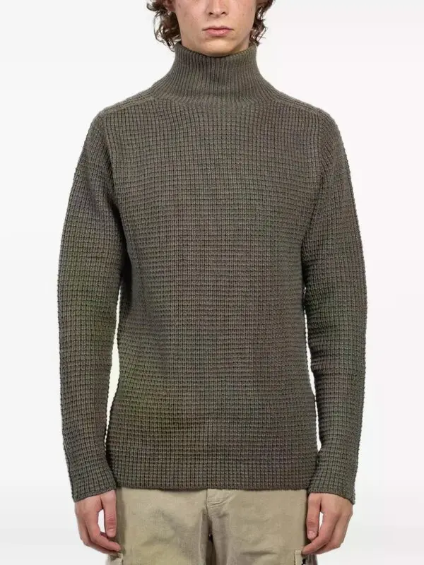 HANNES ROETHER Waffle Knit High-neck Sweater