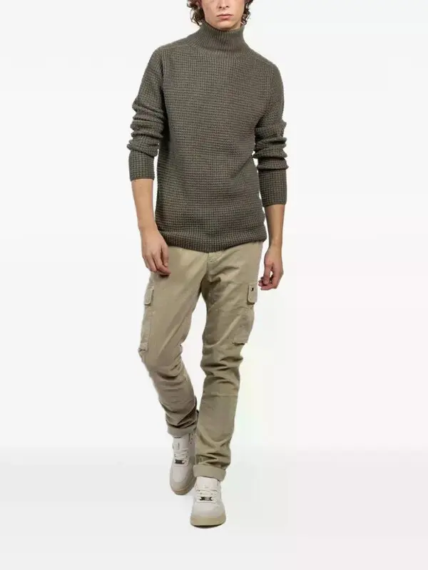 HANNES ROETHER Waffle Knit High-neck Sweater