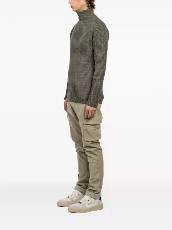 HANNES ROETHER Waffle Knit High-neck Sweater