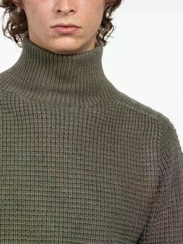 HANNES ROETHER Waffle Knit High-neck Sweater