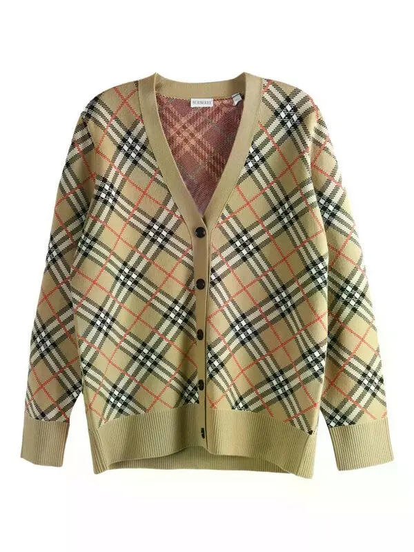 Burberry Check-pattern Cardigan - Neutrals