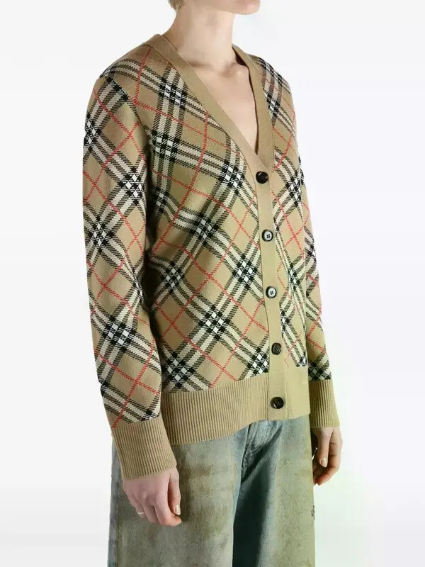 Burberry Check-pattern Cardigan - Neutrals