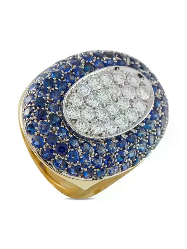 LB EXCLUSIVE 18k White Diamond And Sapphire Ring - Gold