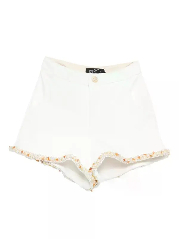 PatBO Embellished Trim Shorts - White