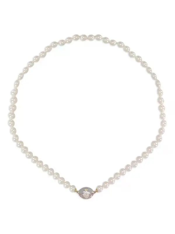 VIVIENNE WESTWOOD Orb Pearl Necklace - White