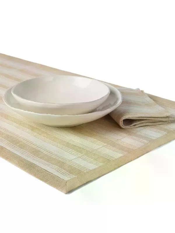 Brunello Cucinelli Striped Linen Runner Set