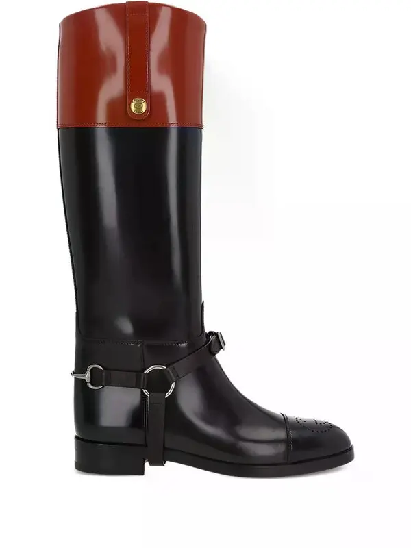 Gucci Harness-detail Knee Boots - Black