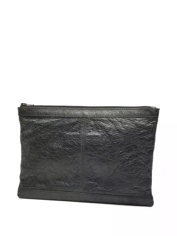 Balenciaga Lambskin Motocross Classic Clip M Clutch - Black