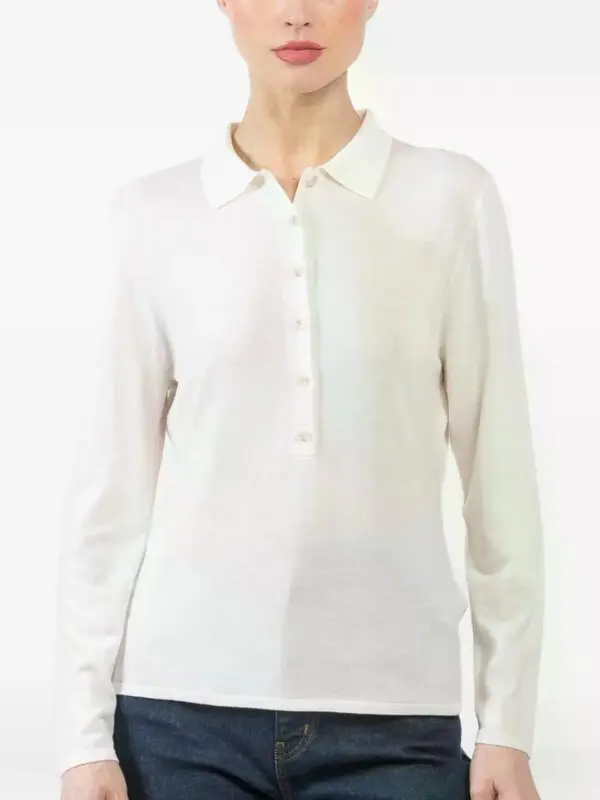 ALLUDE Buttoned Collared Polo Shirt