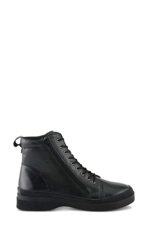 SPRING STEP SHOES Leather Combat Boots - Black