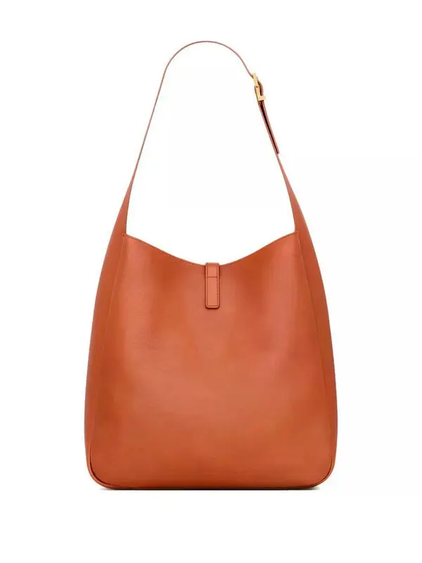 Saint Laurent Large Le 5 À 7 Buckle Leather Shoulder Bag - Orange
