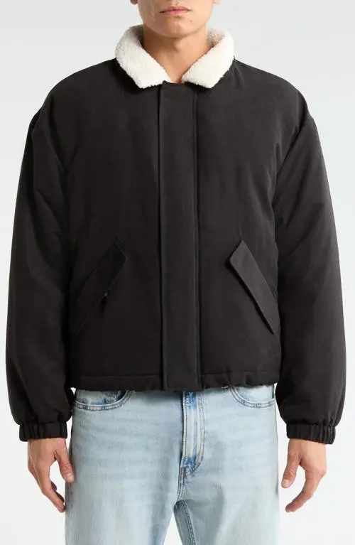 PACSUN Pilot Puffer Jacket With Faux Shearling Collar