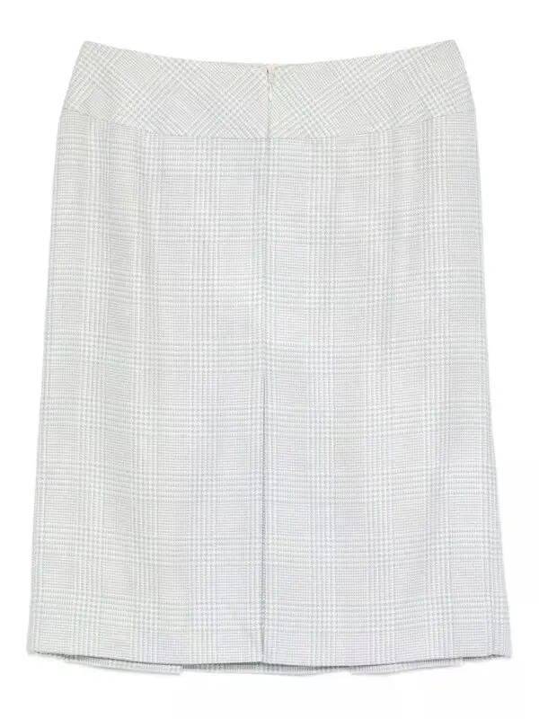 Celine Wool Checked Pleated Skirt