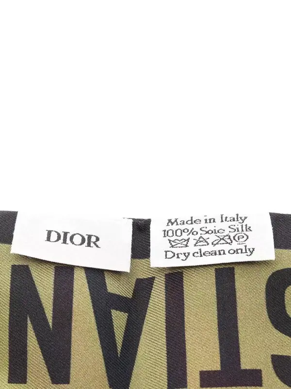 Dior 1990-2020 Printed Mitzah Silk Scarf Scarves - Black