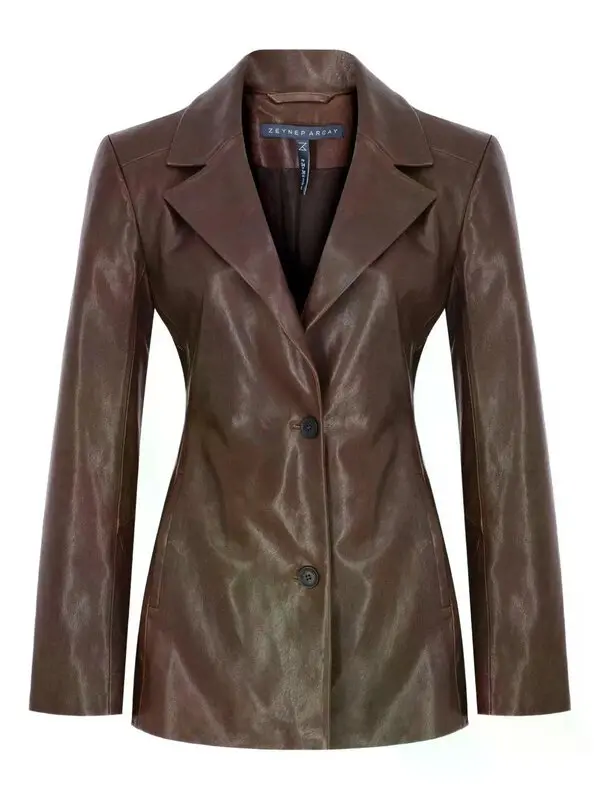 Zeynep Arçay Buttoned Leather Blazer
