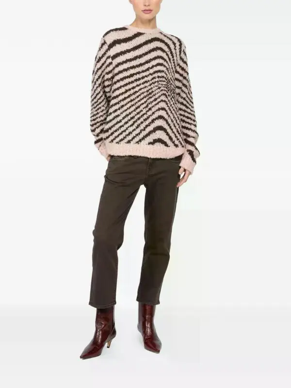 THE ELDER STATESMAN Zebra-print Sweater