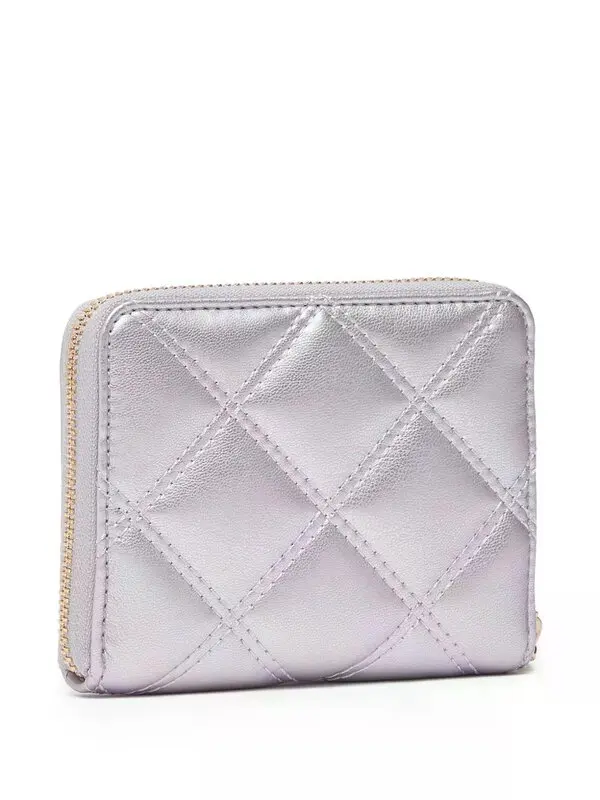 Liu Jo Monogram-plaque Quilted Wallet - Silver