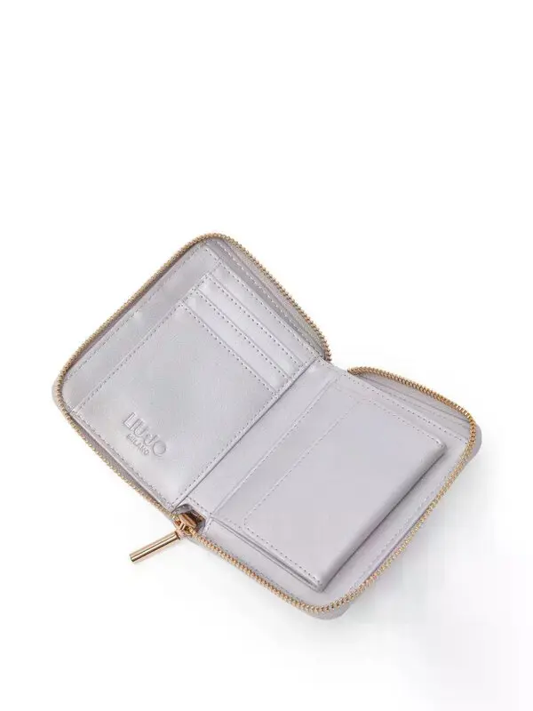 Liu Jo Monogram-plaque Quilted Wallet - Silver