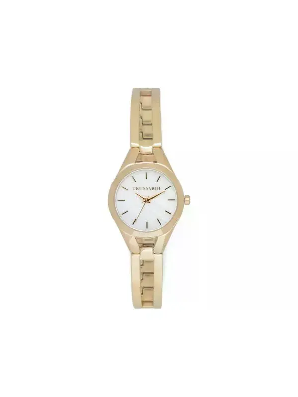 TRUSSARDI 30mm Gold Tone Watch - White