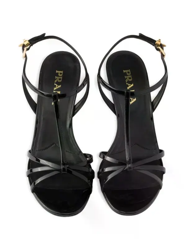 Prada Leather Wedge Sandals