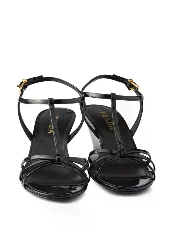 Prada Leather Wedge Sandals