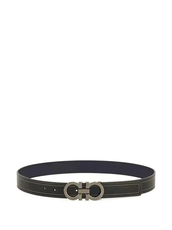 FERRAGAMO Gancini Reversible Belt - Black