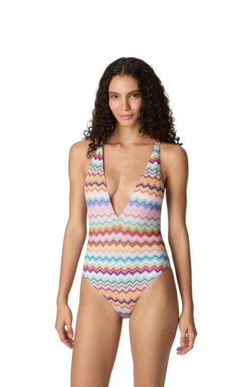 Missoni Lamé Viscose One-piece Swimsuit - Multicoloured