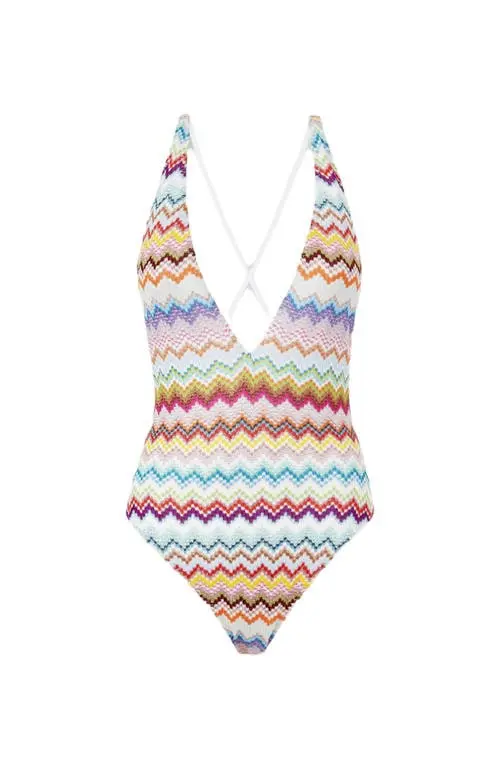 Missoni Lamé Viscose One-piece Swimsuit - Multicoloured