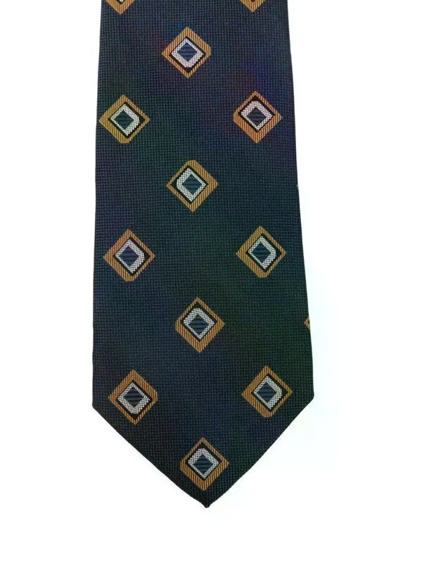 BIGI Diamond-pattern Neck Tie - Blue