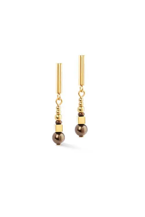 COEUR DE LION Princess Pearl Earrings - Brown