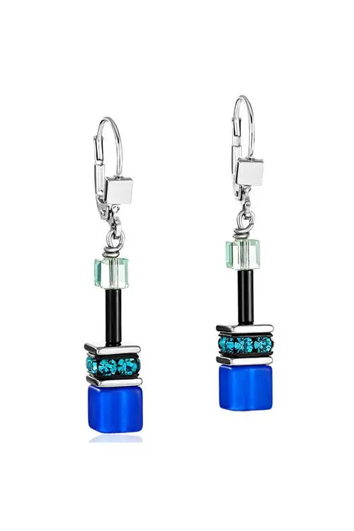 COEUR DE LION Geocube® Earrings - Blue-green
