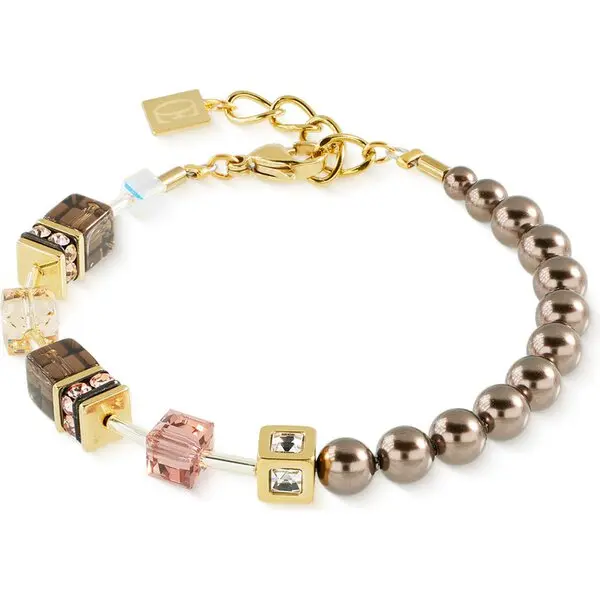 COEUR DE LION Geocube Precious Fusion Pearls Bracelet - Mocha Mousse